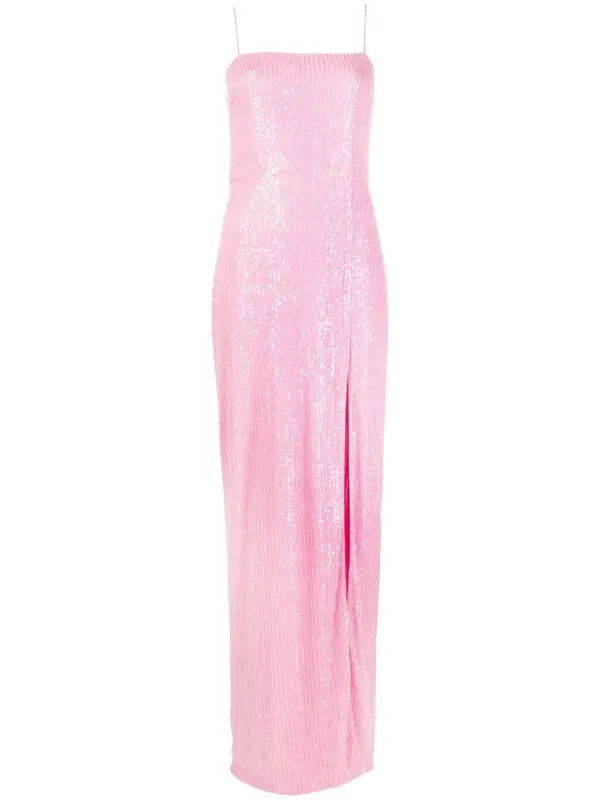 ROTATE BY BIRGER CHRISTENSEN Transparent Sequins Slit-detail Maxi Dress