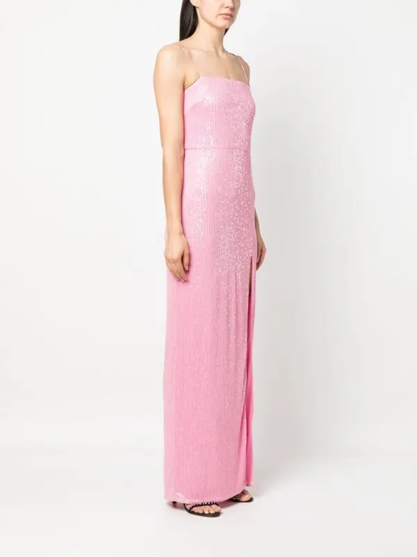ROTATE BY BIRGER CHRISTENSEN Transparent Sequins Slit-detail Maxi Dress