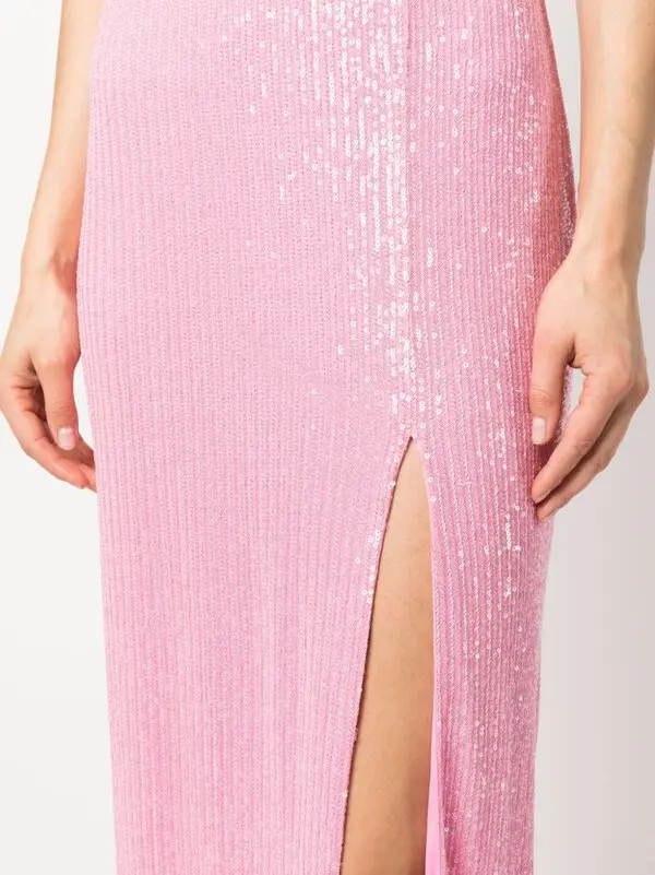 ROTATE BY BIRGER CHRISTENSEN Transparent Sequins Slit-detail Maxi Dress