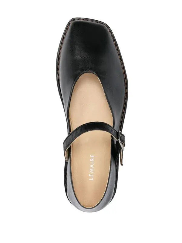 LEMAIRE Square-toe Loafers - Black