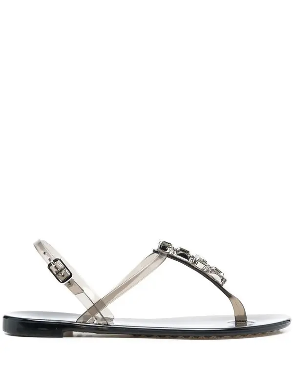 Casadei Crystal-embellished Jelly Sandals - Black