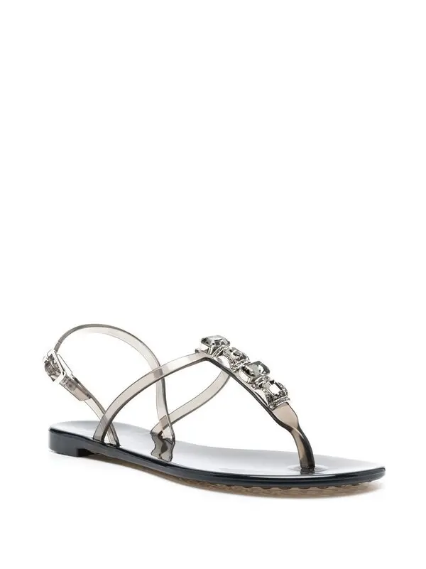 Casadei Crystal-embellished Jelly Sandals - Black