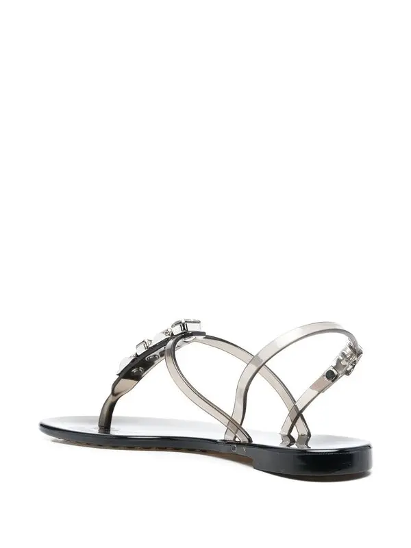 Casadei Crystal-embellished Jelly Sandals - Black