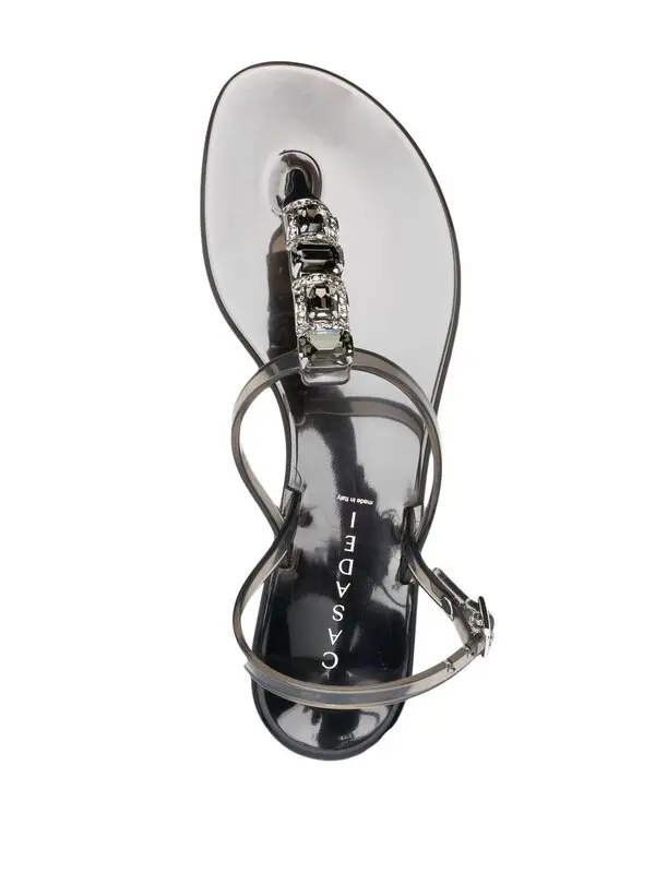 Casadei Crystal-embellished Jelly Sandals - Black