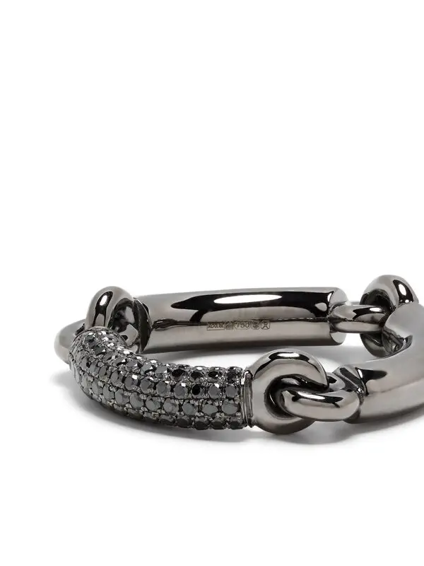 MAOR 18kt Gold Crystal Ring - Black