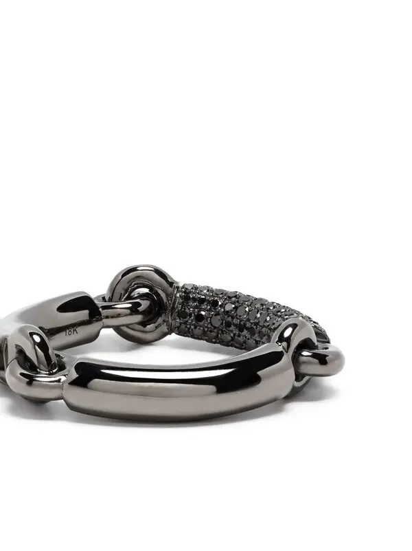 MAOR 18kt Gold Crystal Ring - Black