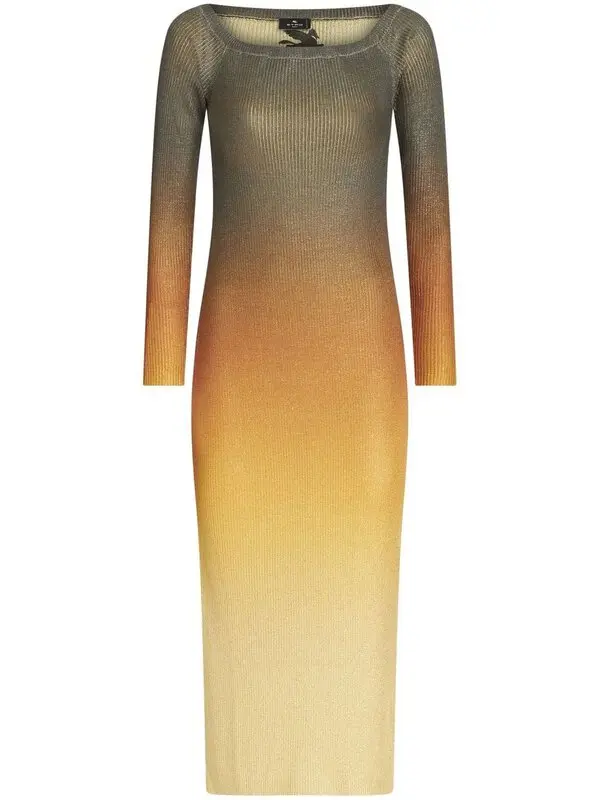 Etro Gradient-effect Ribbed-knit Dress