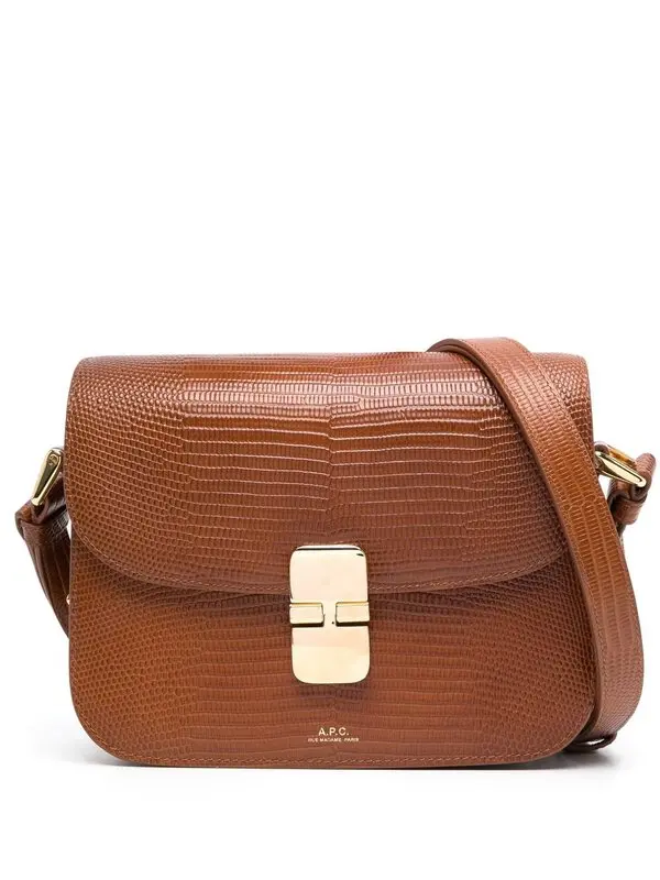 A.p.c. Small Grace Lizard-embossed Shoulder Bag