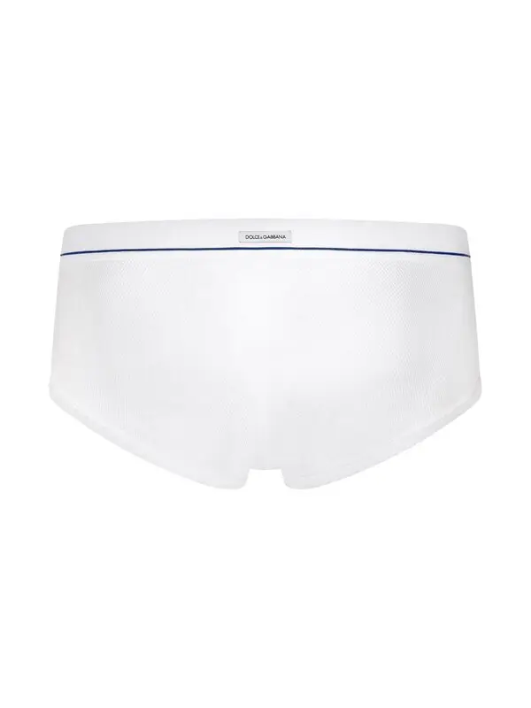 Dolce & Gabbana Brando Logo-waistband Ribbed Briefs - White
