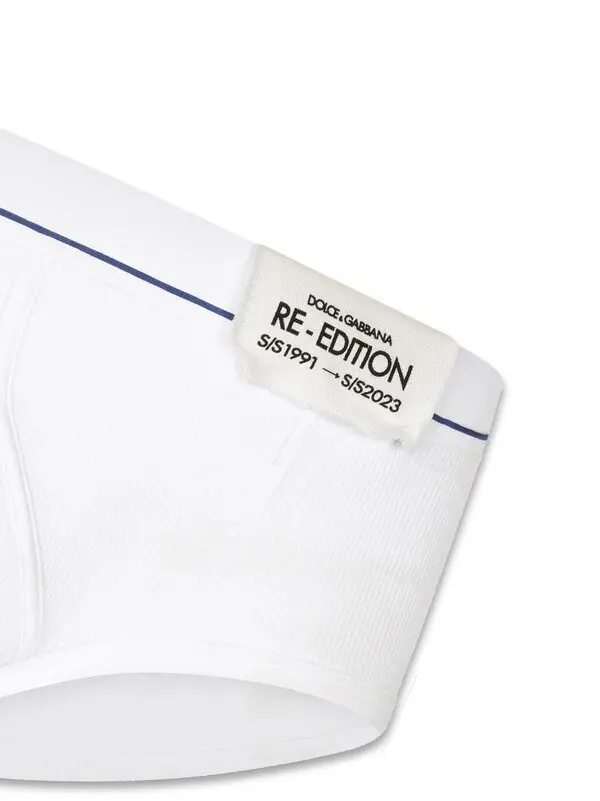 Dolce & Gabbana Brando Logo-waistband Ribbed Briefs - White