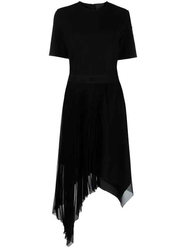 Givenchy Asymmetric Pleated Midi Dress