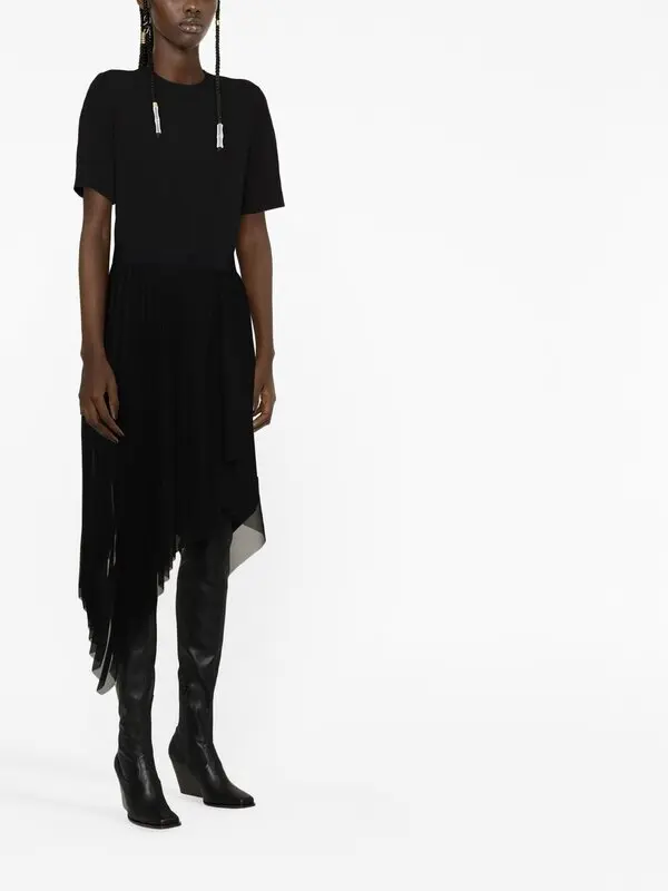 Givenchy Asymmetric Pleated Midi Dress