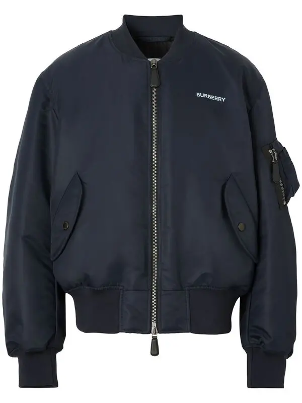 Burberry Logo-print Bomber Jacket - Blue