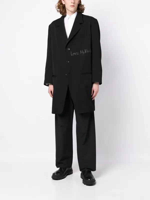 Yohji Yamamoto Notched-lapels Wool Coat