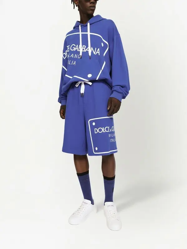 Dolce & Gabbana Logo Print Cotton Sweatshorts