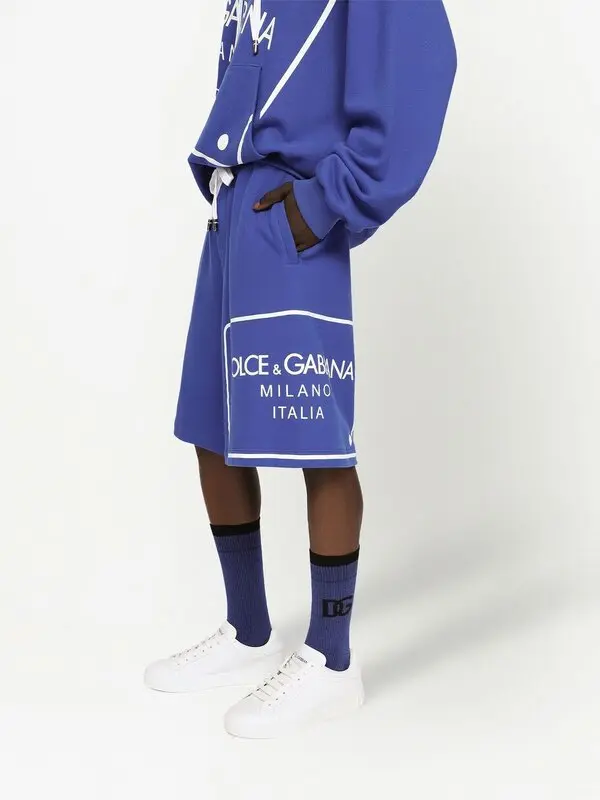Dolce & Gabbana Logo Print Cotton Sweatshorts