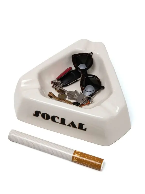 SELETTI Slogan-print Porcelain Ashtray