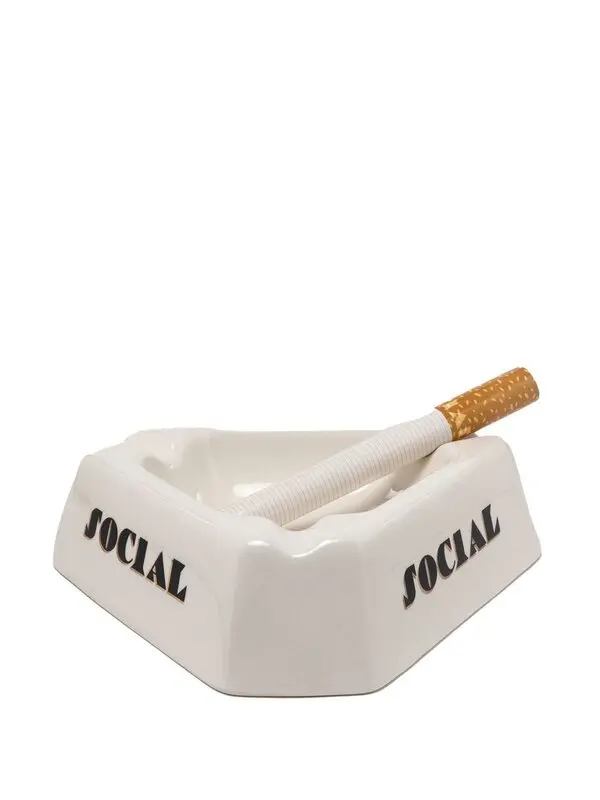 SELETTI Slogan-print Porcelain Ashtray