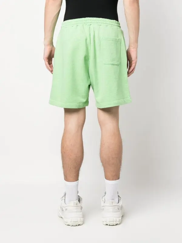 MSGM Embroidered-logo Cotton Shorts - Green