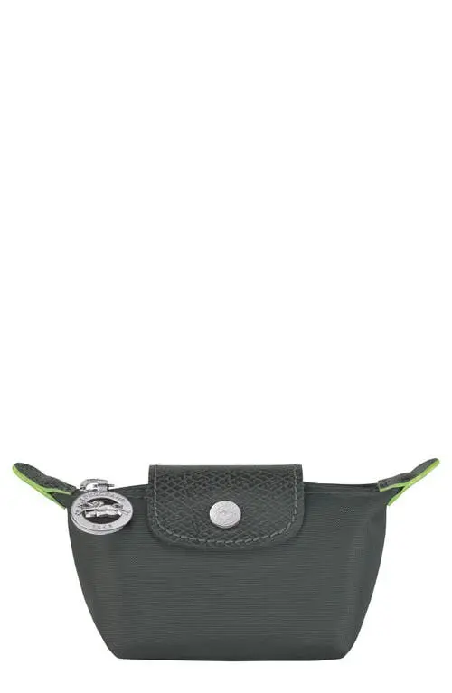 Longchamp Le Pliage Green Recycled Canvas Coin Purse - Graphite