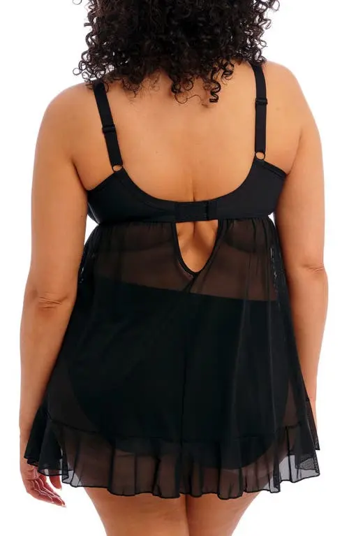 Elomi Priya Full Figure Underwire Babydoll - Black