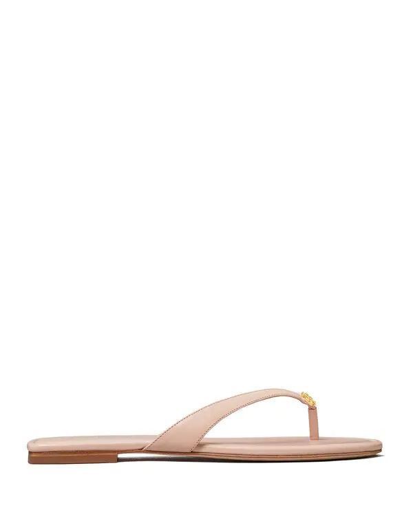 Tory Burch Capri Leather Flip Flops - Shell Pink
