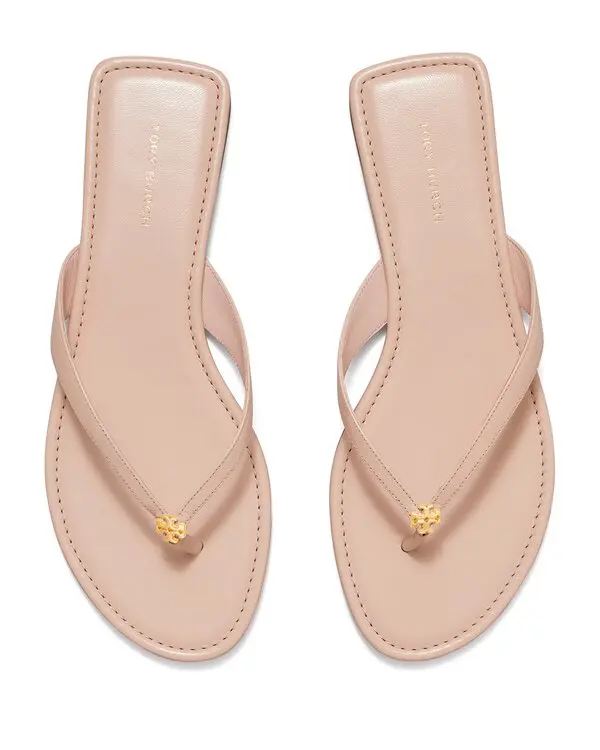 Tory Burch Capri Leather Flip Flops - Shell Pink