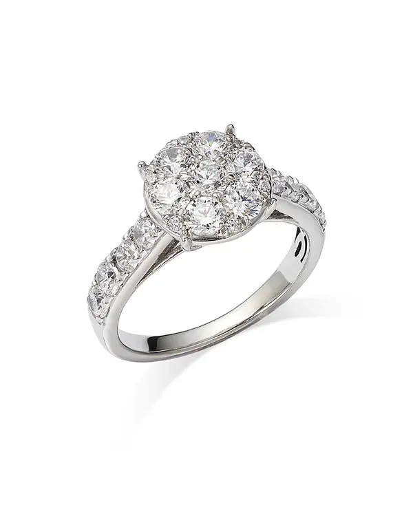 Bloomingdale'S 14k Gold Diamond Cluster Ring 1.60 Tcw - White