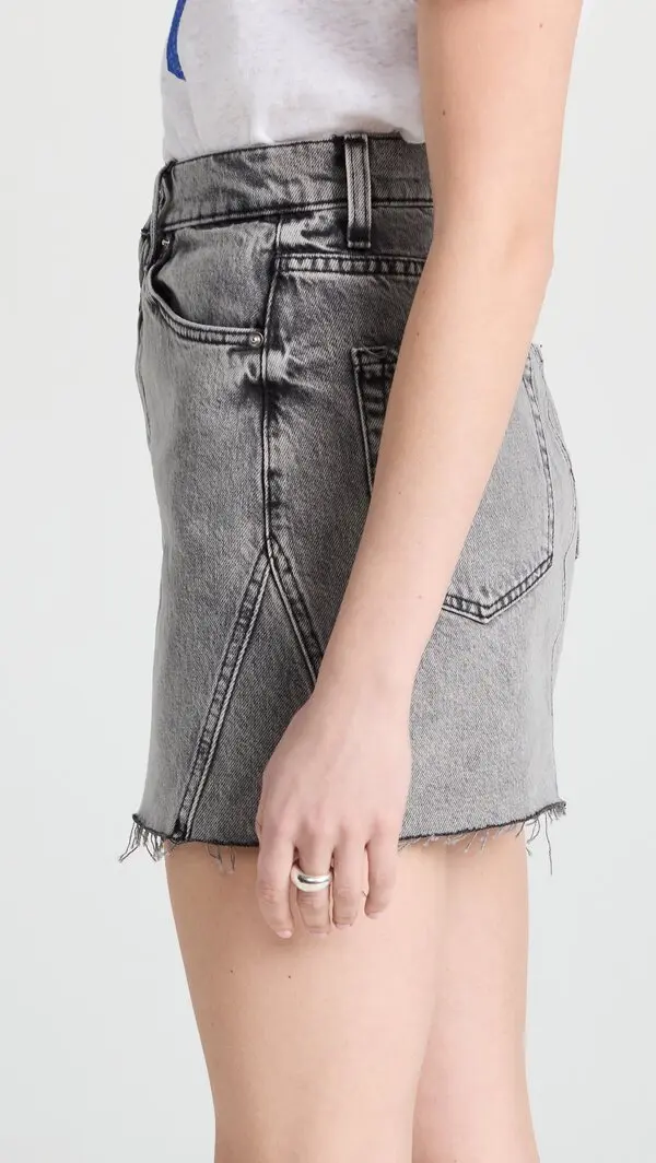 MOTHER High Waisted Wedge Micro Skirt