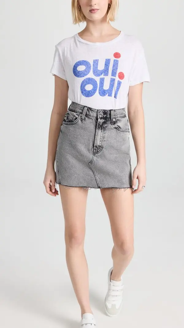 MOTHER High Waisted Wedge Micro Skirt