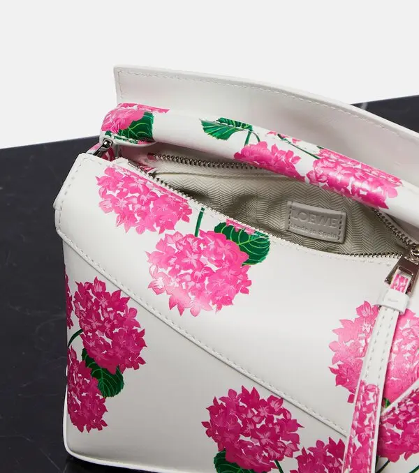 Loewe Puzzle Edge Mini Floral Leather Shoulder Bag