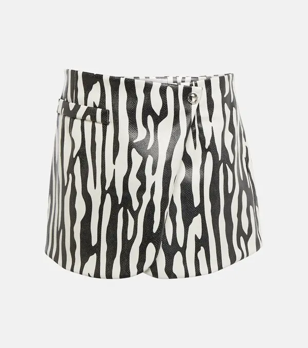 Coperni Zebra-print Wrap Mini Skirt - Black