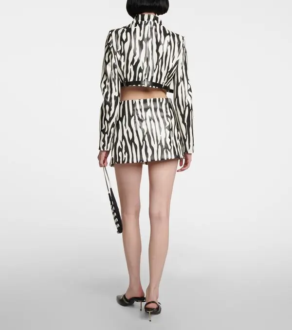 Coperni Zebra-print Wrap Mini Skirt - Black