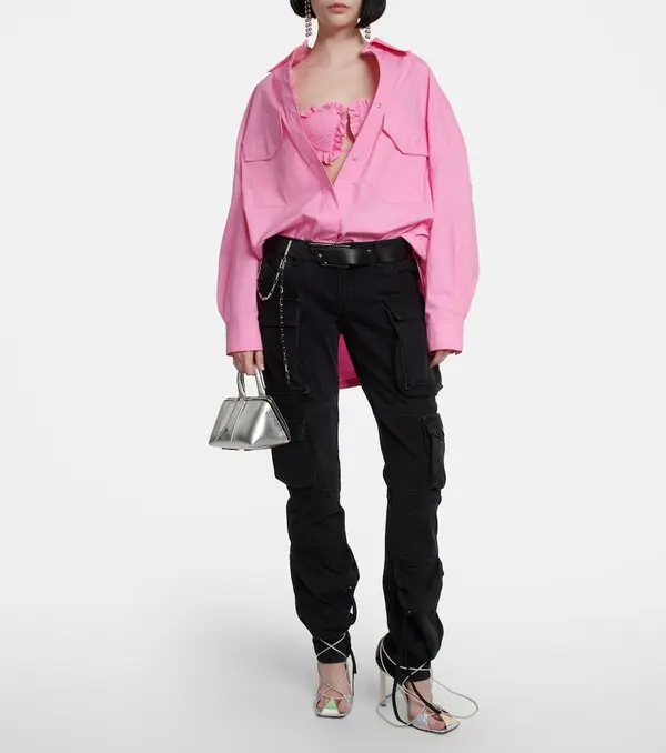 Attico Glory Ruffled Cotton Bra Top