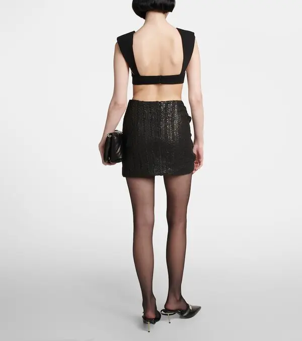 THE MANNEI Wishaw Leather Miniskirt