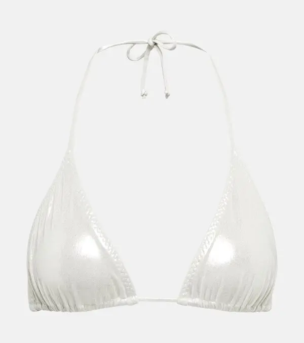 Norma Kamali Metallic Triangle Bikini
