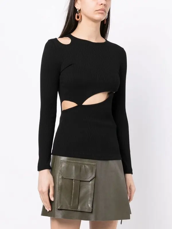 J KOO Cut-out Detail Long Sleeve Sweatshirt