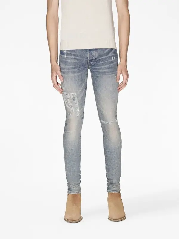 Amiri Distressed Logo Skinny Jeans