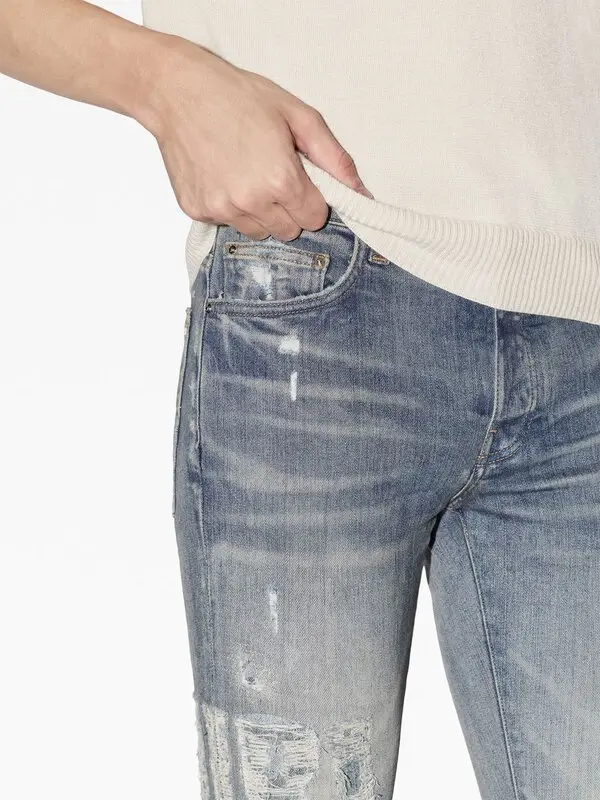 Amiri Distressed Logo Skinny Jeans