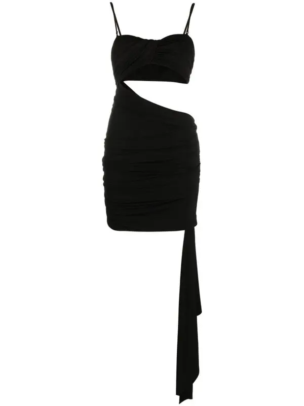 Off-White Vi-crepe Draped Strapless Mini Dress
