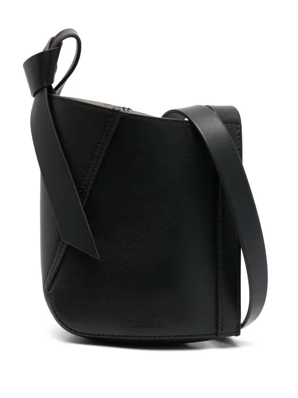 LANVIN Hobo Leather Shoulder Bag - Black