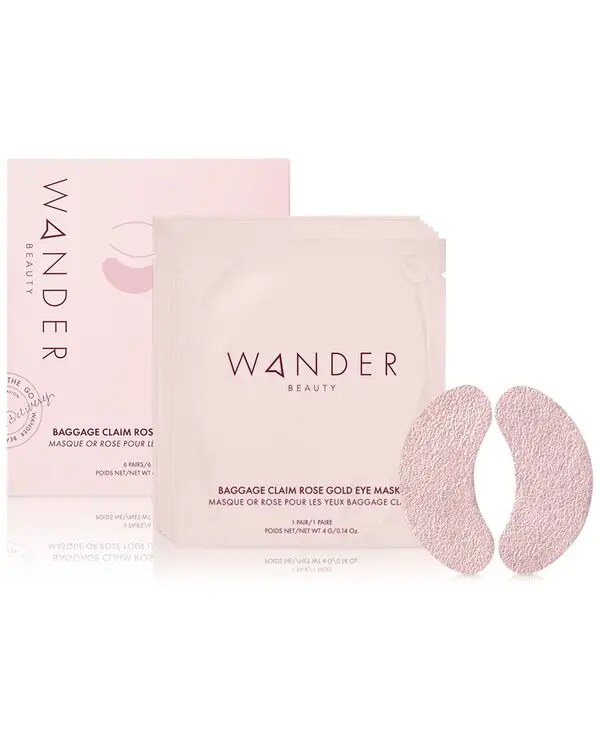 WANDER BEAUTY Baggage Claim Eye Masks - Rose Gold