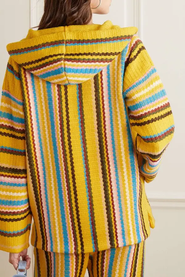 Alanui Follow Your Nature Striped Knitted Merino Wool-jacquard Poncho
