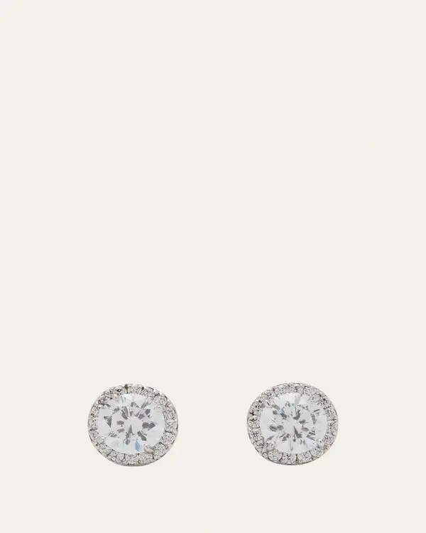 FANTASIA BY DESERIO Sterling Silver Cubic Zirconia Stud Earrings - Clear