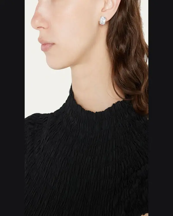 FANTASIA BY DESERIO Sterling Silver Emerald-cut Stud Earrings