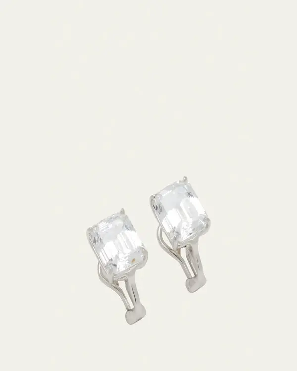 FANTASIA BY DESERIO Sterling Silver Emerald-cut Stud Earrings