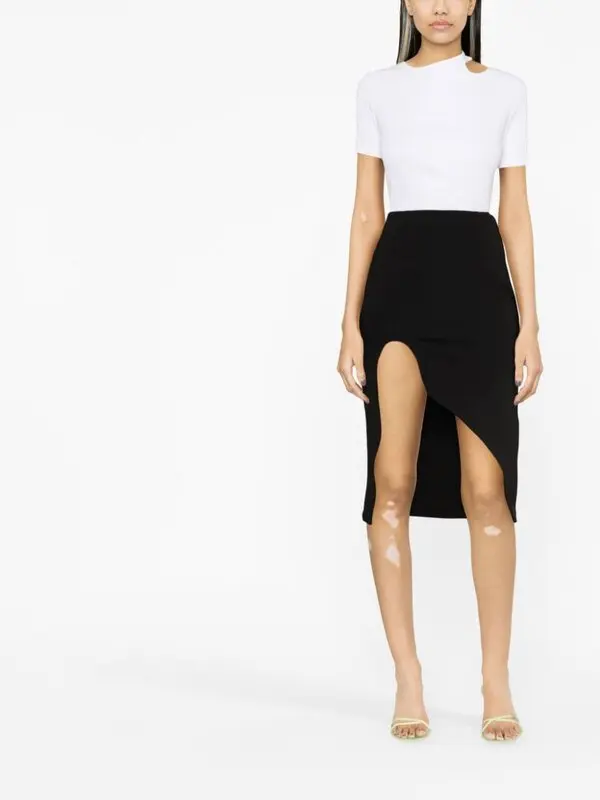Off-White Asymmetric Midi Skirt