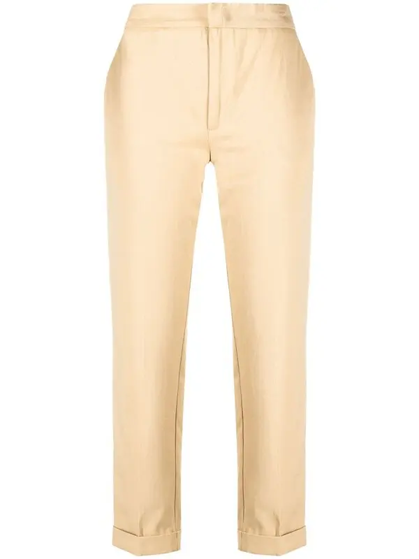 TWINSET Cropped Straight-leg Trousers - Neutrals