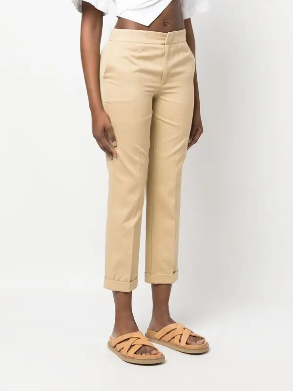 TWINSET Cropped Straight-leg Trousers - Neutrals
