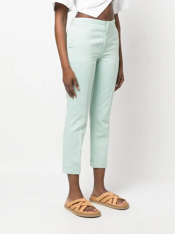 TWINSET Cropped Straight-leg Trousers - Green